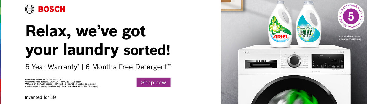 Bosch A-Rated Laundry with 5-Year Warranty & Free Detergent Offer