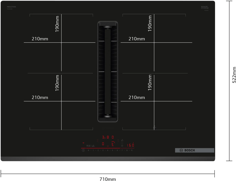 Bosch Series 6 PVQ731H26E 70cm Induction Hob With Integrated ...